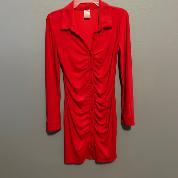 No Boundaries | Dresses | Tight Red Dress Button Up Brand Nobo No ...